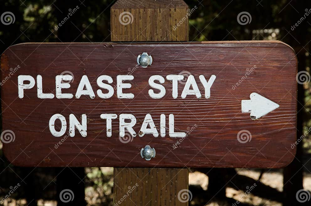 Stay on the trail sign stock photo. Image of autumn, culture - 29163746