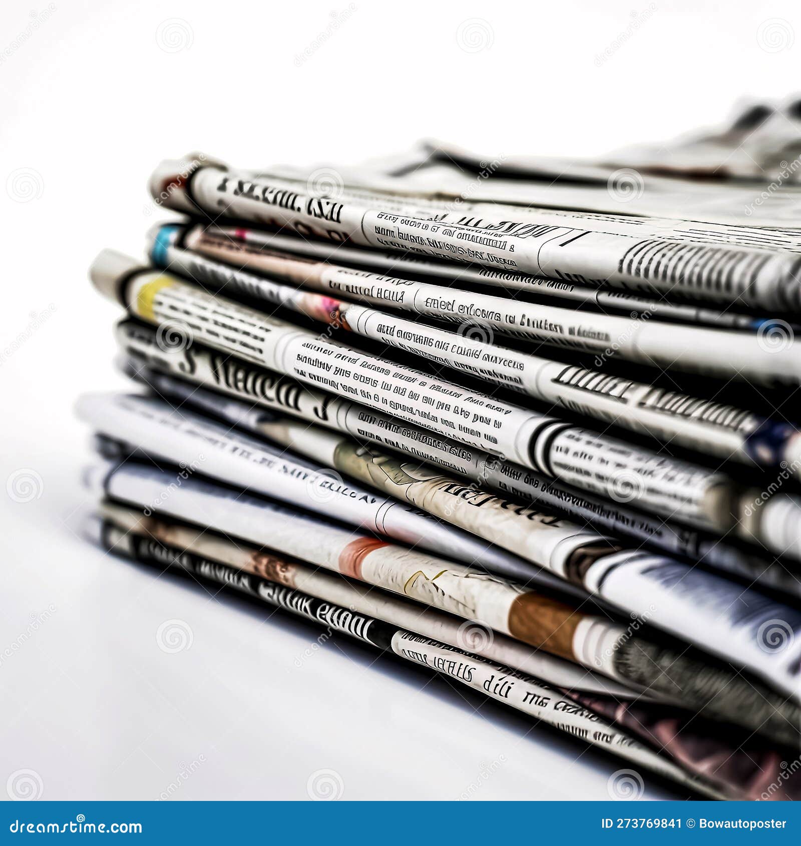 Daily Dose: Stack of Newspapers Isolated on White Background AI ...