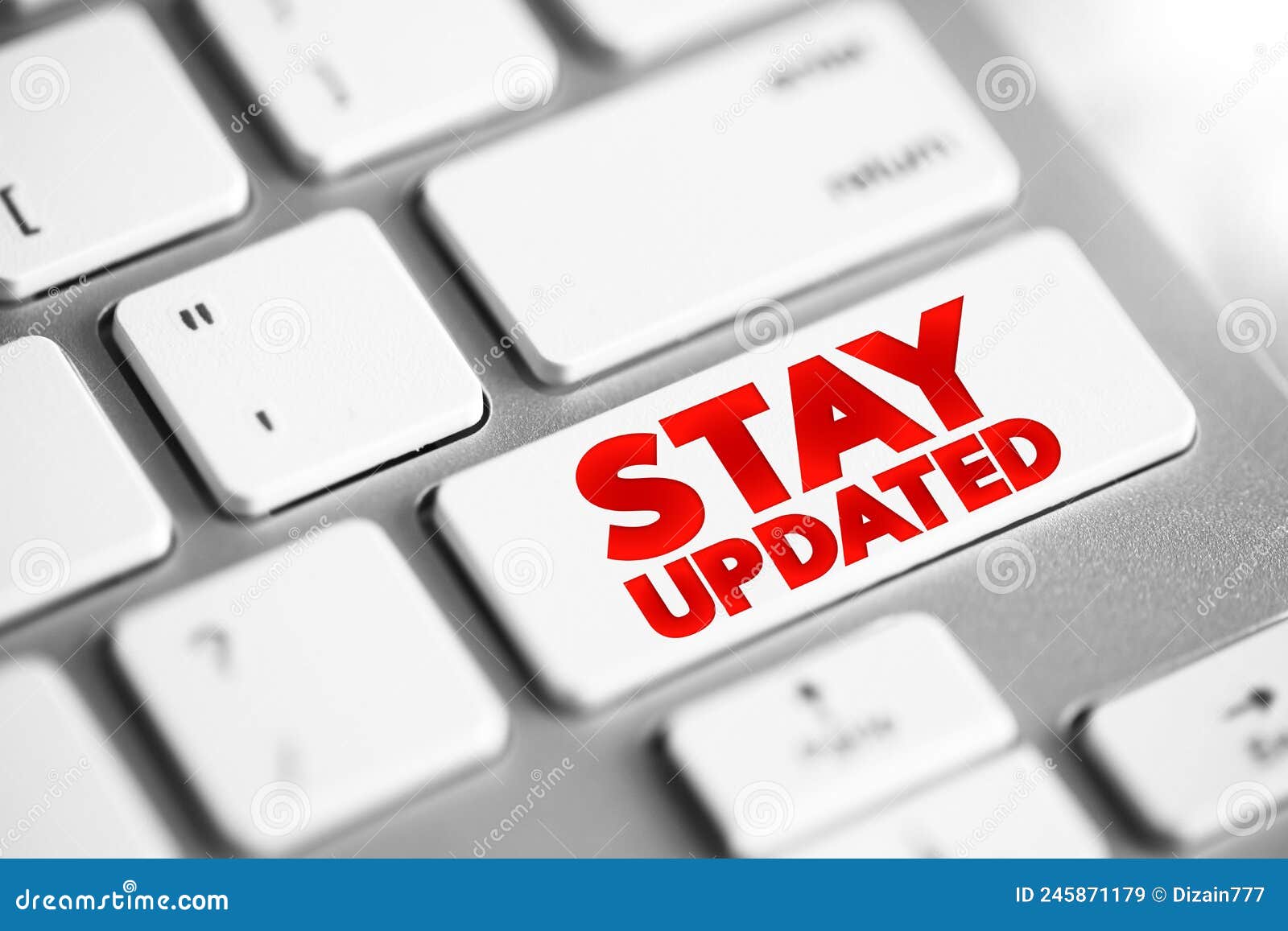 Stay Updated Text Button on Keyboard, Concept Background Stock Image ...