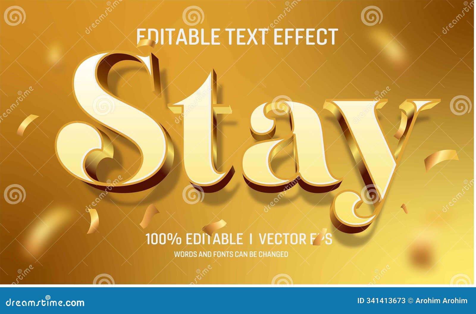 Editable Stay Vector Text Effect with Modern Style Design Stock ...