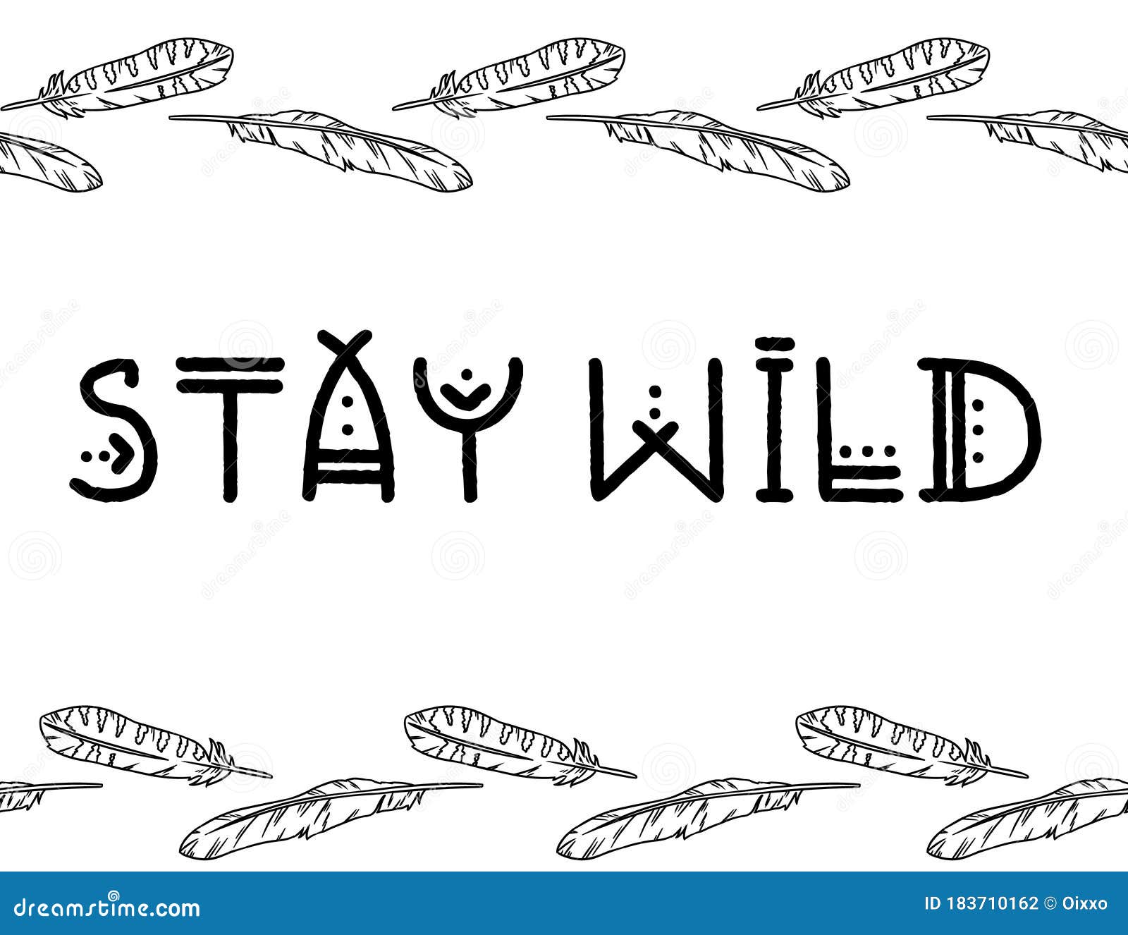 Feathers Border. Seamless Strip. Water Color Royalty-Free Stock ...