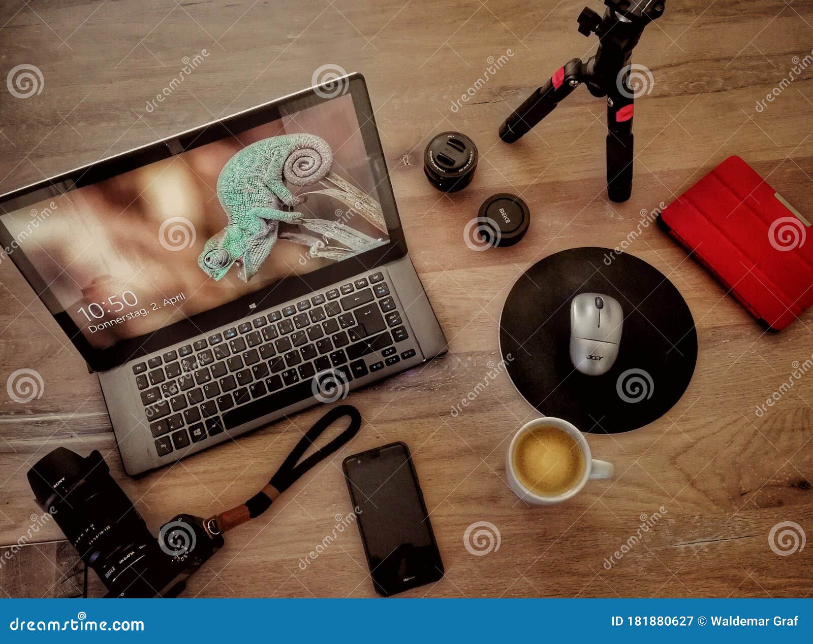 Workplace At Home, Home Office For Remote Work With A Computer Laptop ...