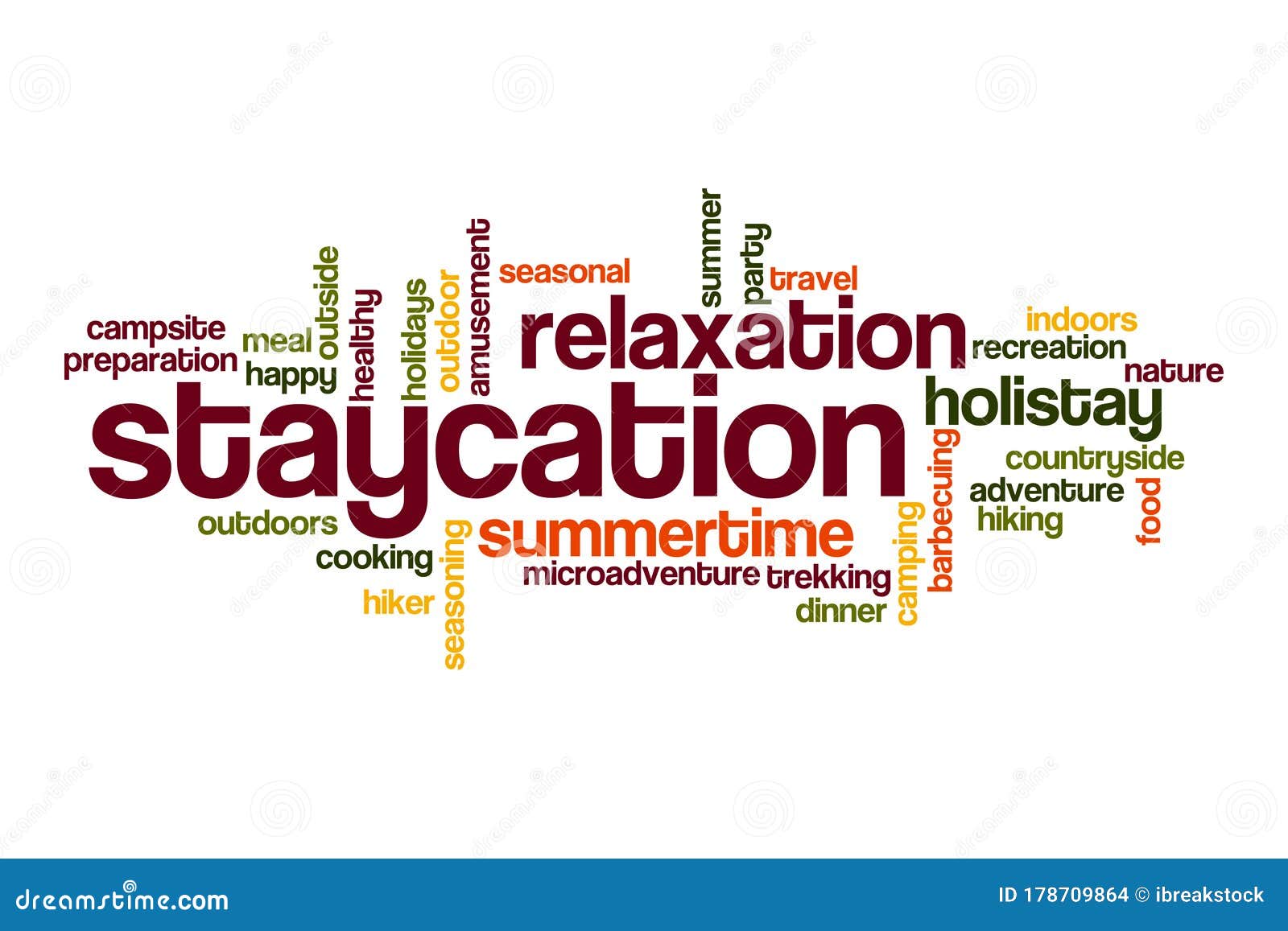 Staycation Word Cloud Concept Stock Illustration - Illustration of ...