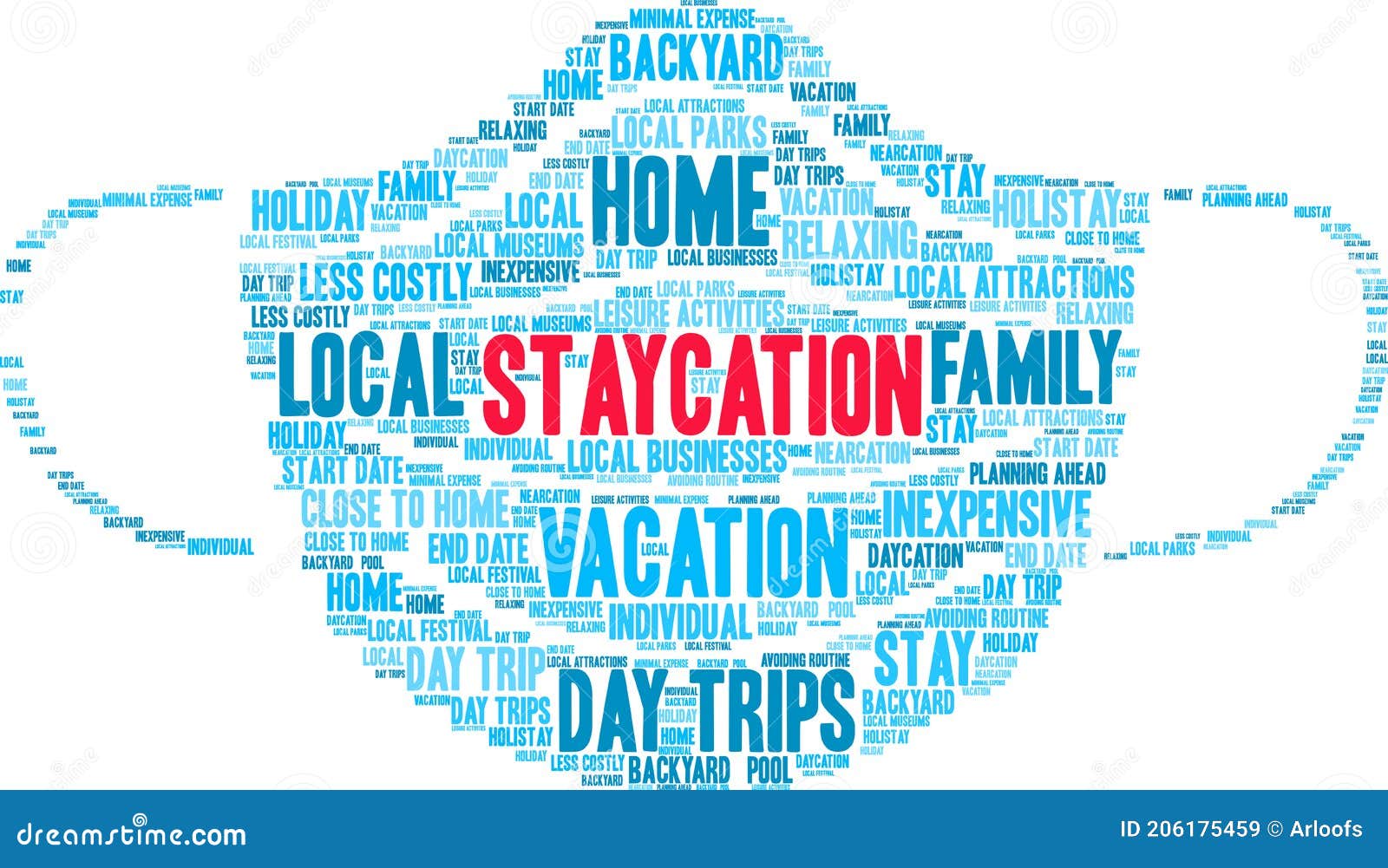 Staycation Word Cloud stock vector. Illustration of relaxing - 206175459