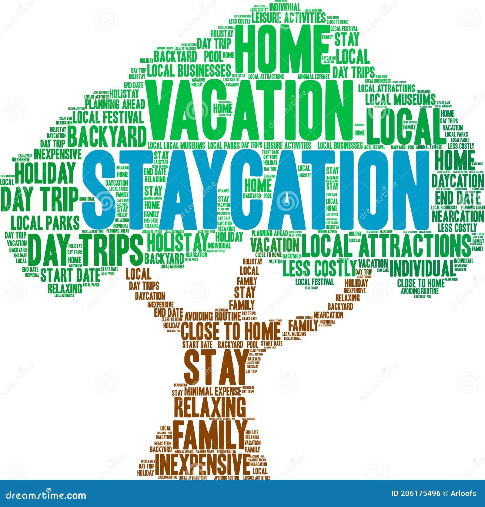 Staycation Word Cloud stock vector. Illustration of festival - 206175496