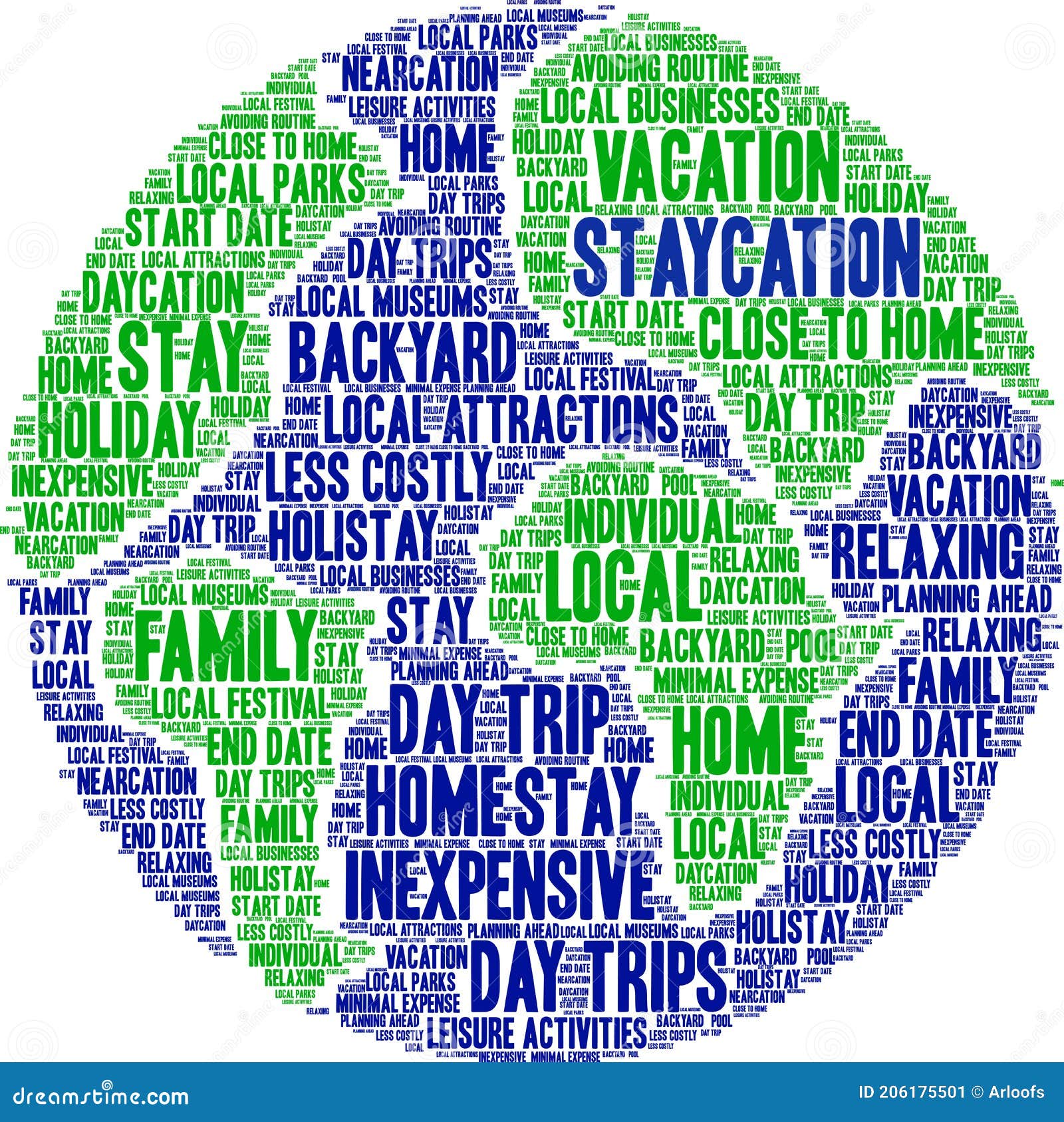 Staycation Word Cloud stock vector. Illustration of minimal - 206175501