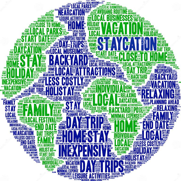 Staycation Word Cloud stock vector. Illustration of minimal - 206175501