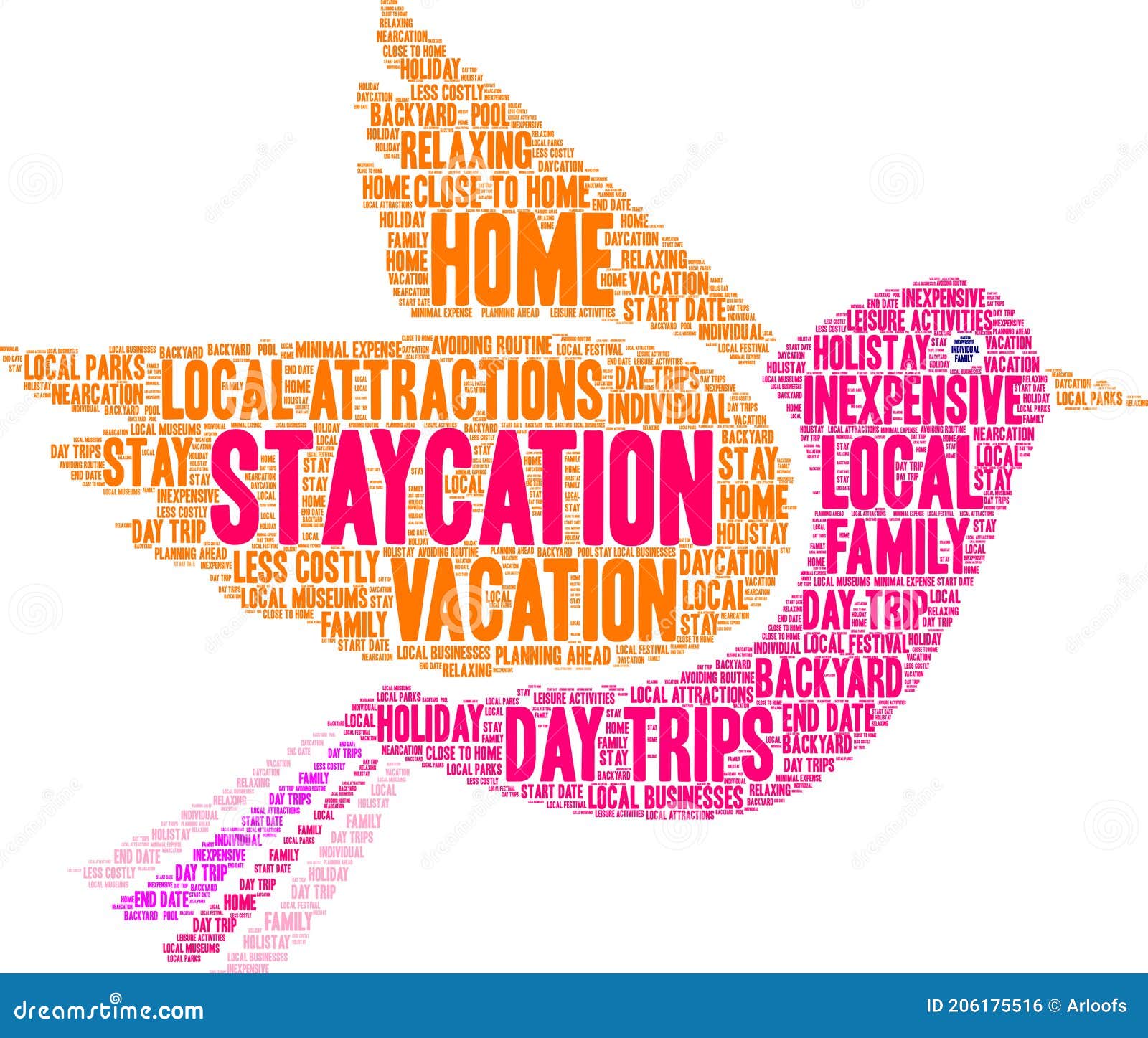 Staycation Word Cloud stock vector. Illustration of family - 206175516