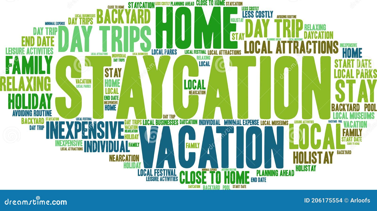 Staycation Word Cloud stock vector. Illustration of daycation - 206175554