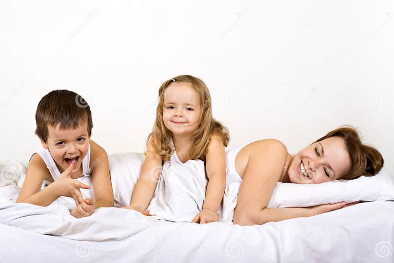 Staying in bed stock image. Image of laughing, enjoy, indoors - 8274825