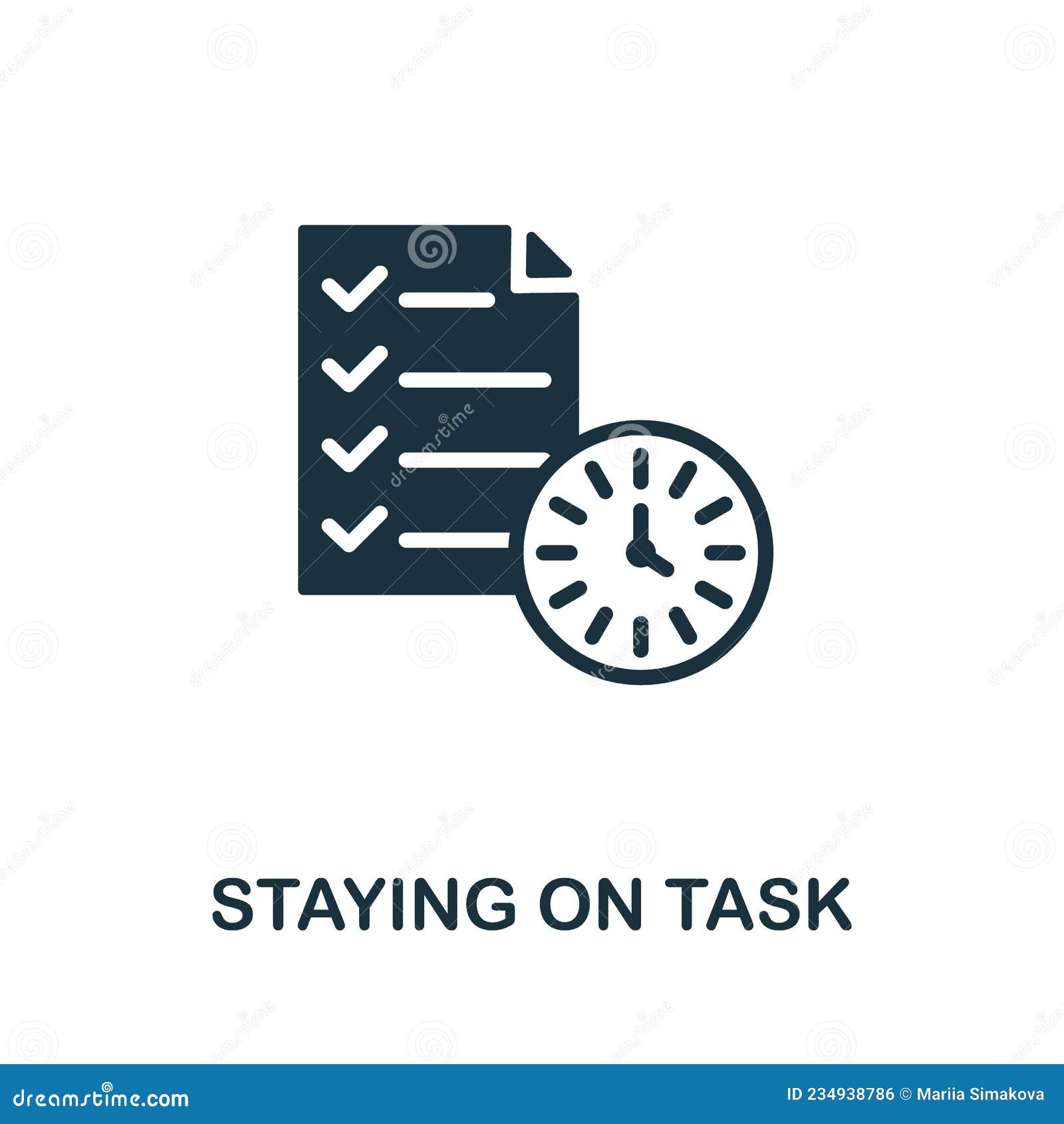 Staying on Task Icon. Monochrome Sign from Work Ethic Collection ...