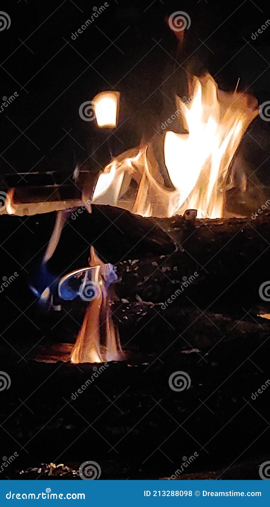 Staying Warm by the Fire stock photo. Image of stage - 213288098