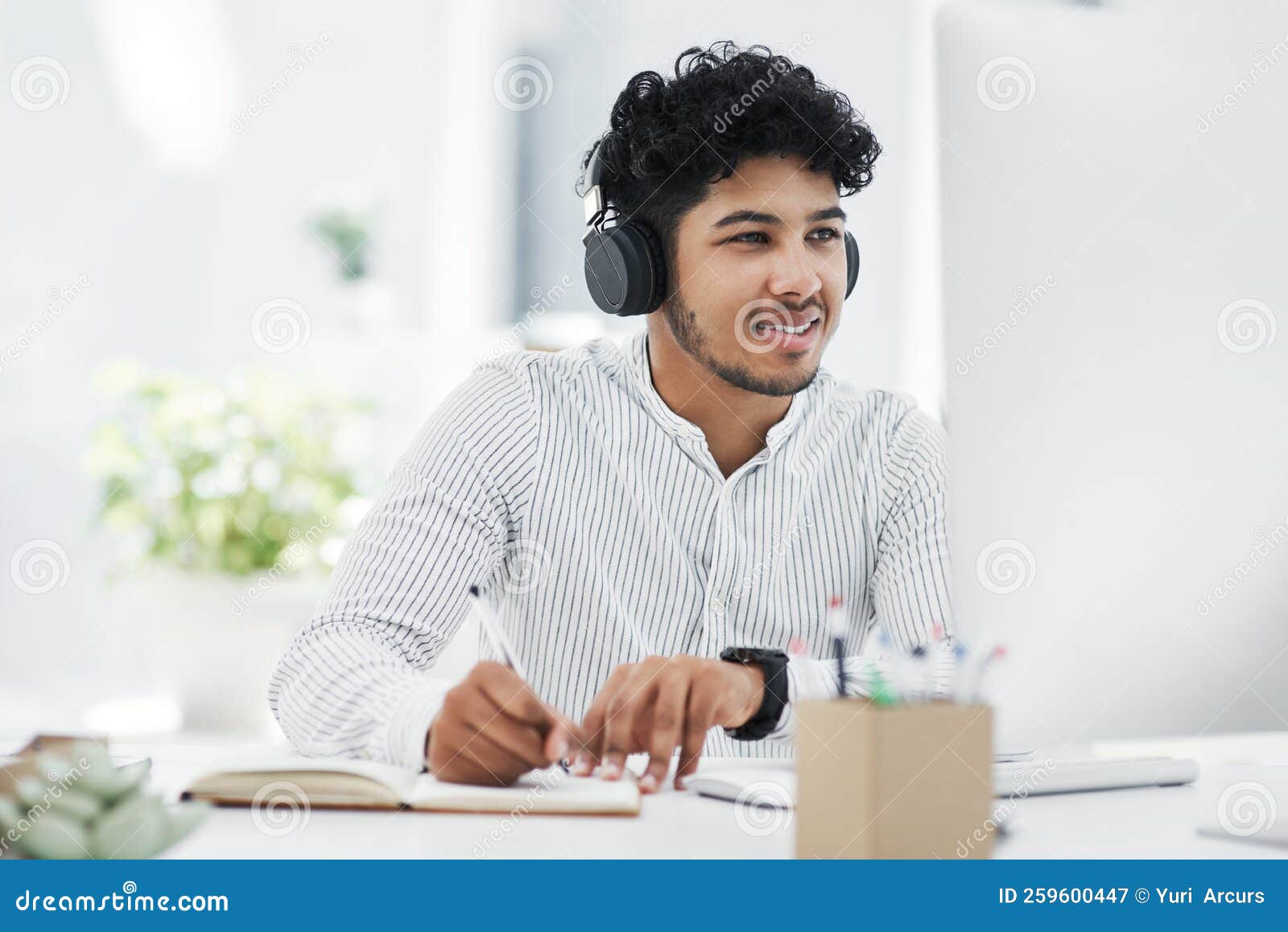 Staying Well-prepared and on Point with His Plans. a Young Businessman ...