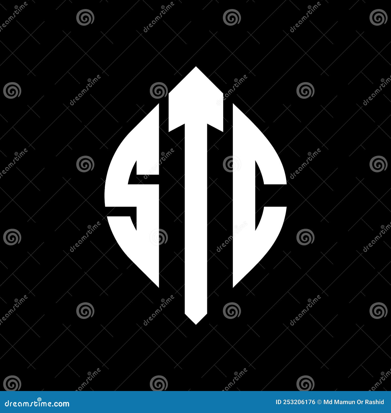 STC Circle Letter Logo Design with Circle and Ellipse Shape. STC ...