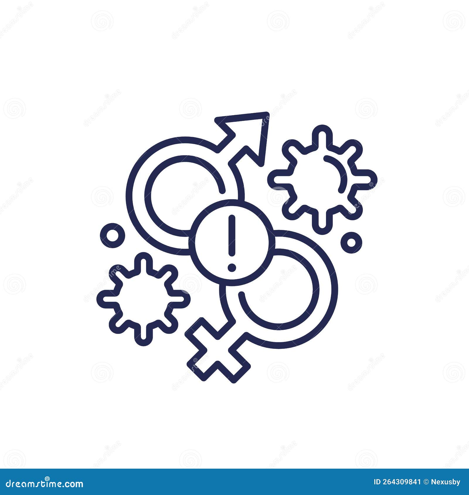 STD Icon, Sexual Transmitted Disease Line Vector Stock Vector ...