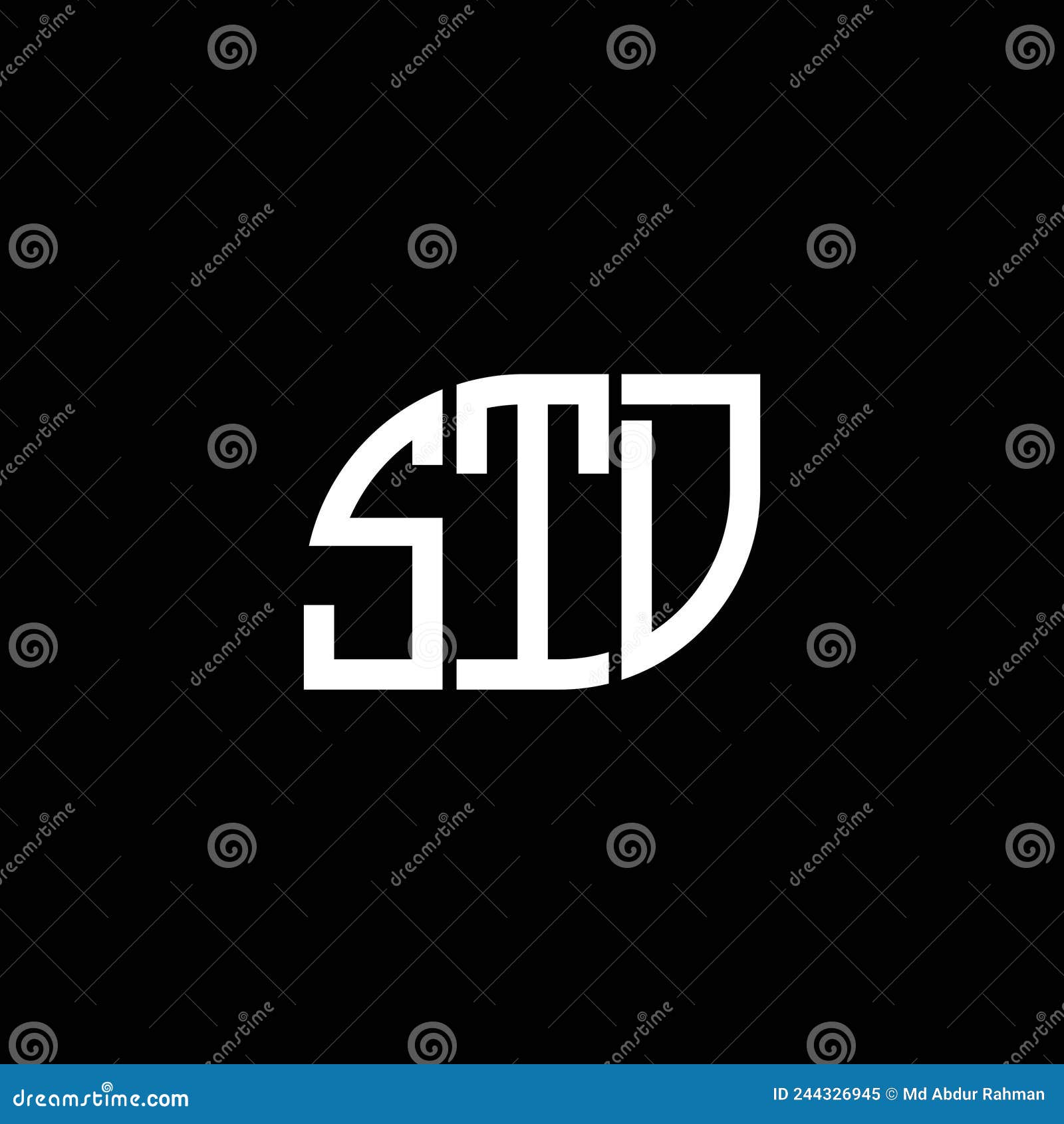 STD Letter Logo Design on Black Background. STD Creative Initials ...