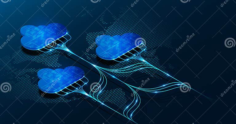 Multiple Cloud Symbol Vector Illustration, 2D Cloud, 3D Cloud, Multi ...