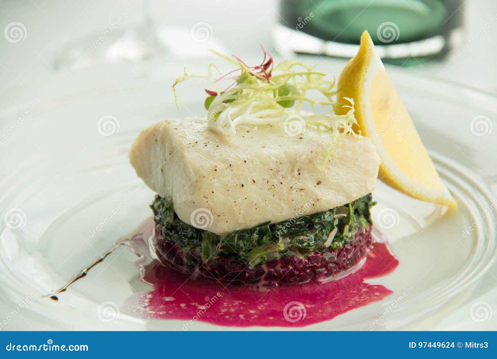 Steack Fish ,Fillet of Snow Fish with Vegetable Stock Photo - Image of ...