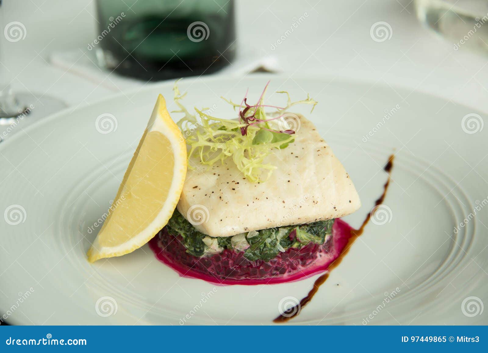 Steack Fish ,Fillet of Snow Fish with Vegetable Stock Image - Image of ...