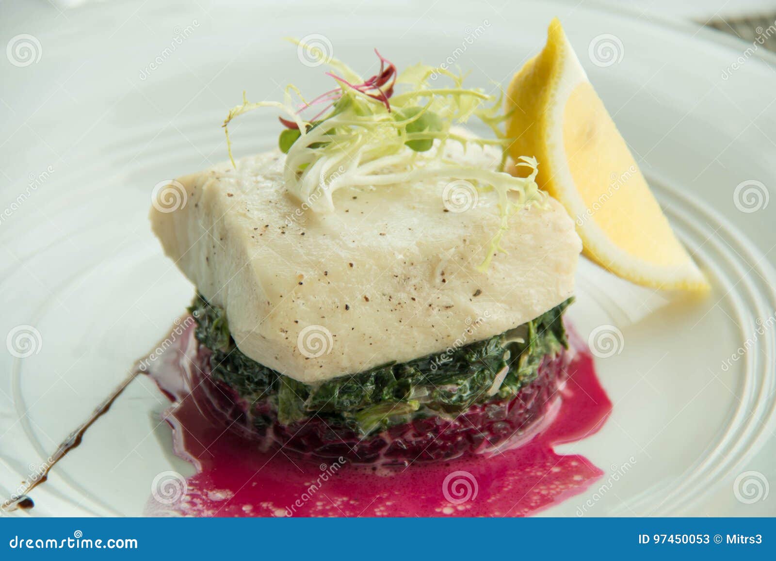Steack Fish ,Fillet of Snow Fish with Vegetable Stock Image - Image of ...