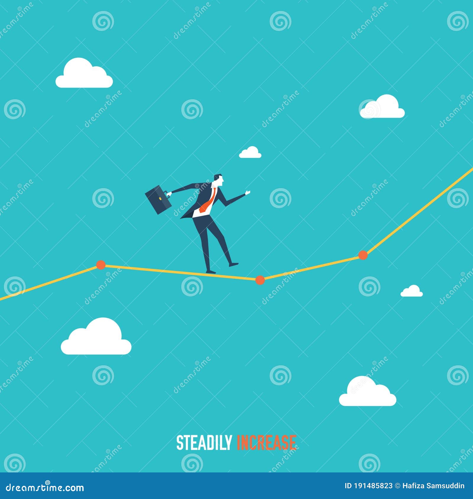 Steadily Increase Concept. Vector Illustration Decorative Design Stock ...