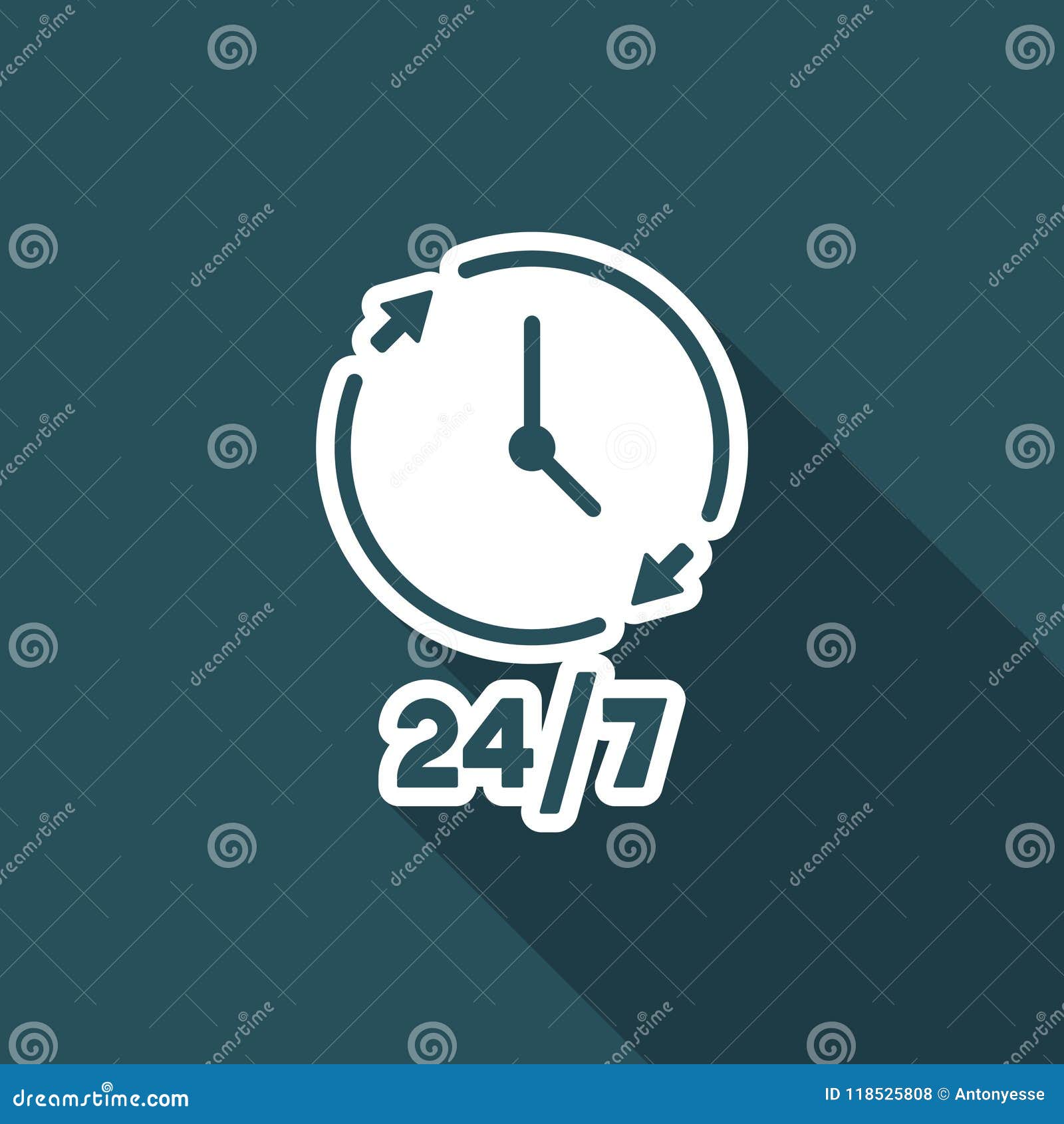 24/7 Steady Concept Symbol - Vector Web Icon Stock Vector ...