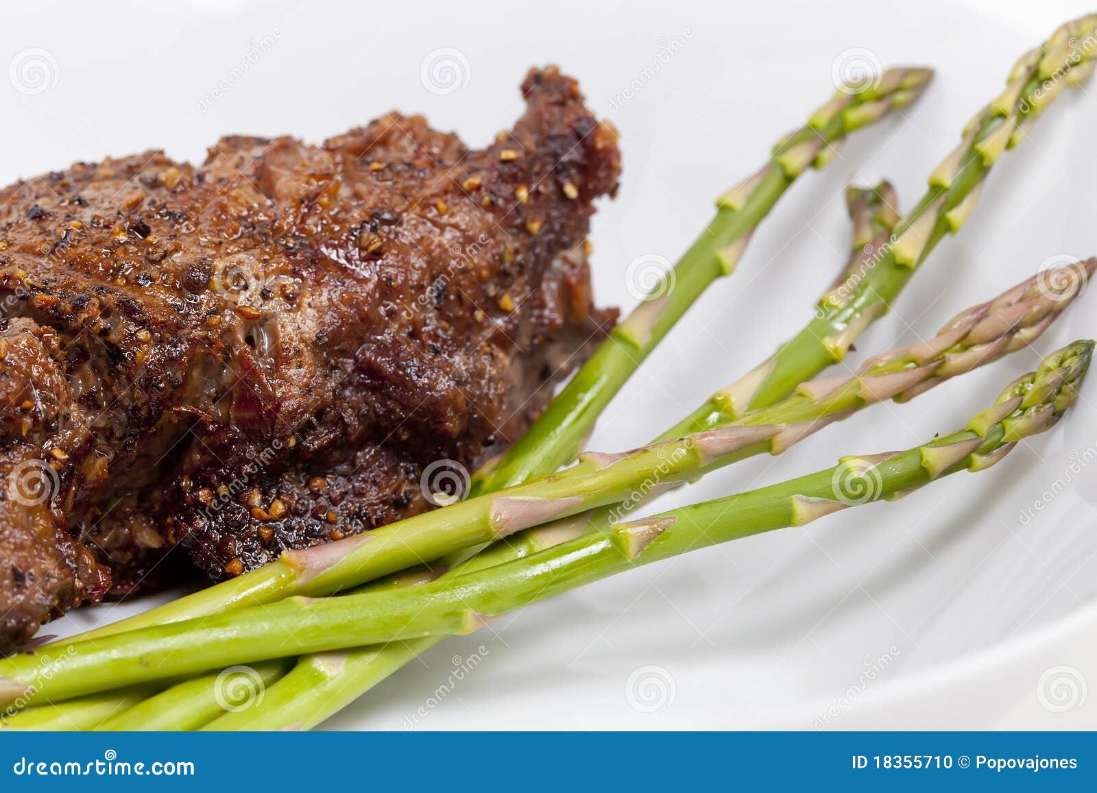 Steak with Asparagus - Close Up Shot Stock Photo - Image of steak ...