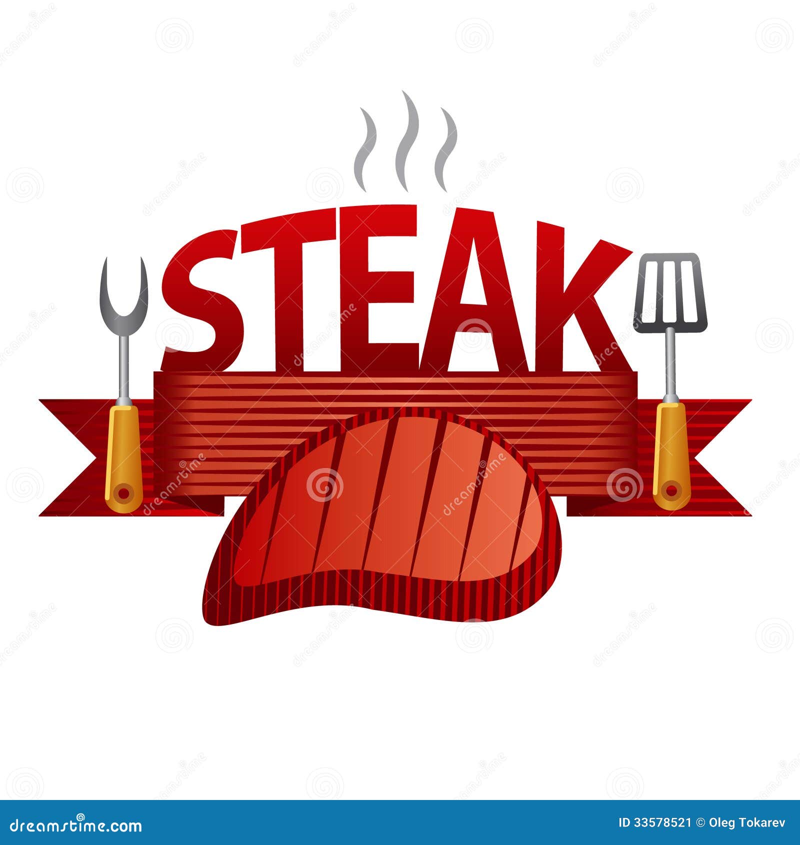 Steak badge stock illustration. Illustration of element - 33578521
