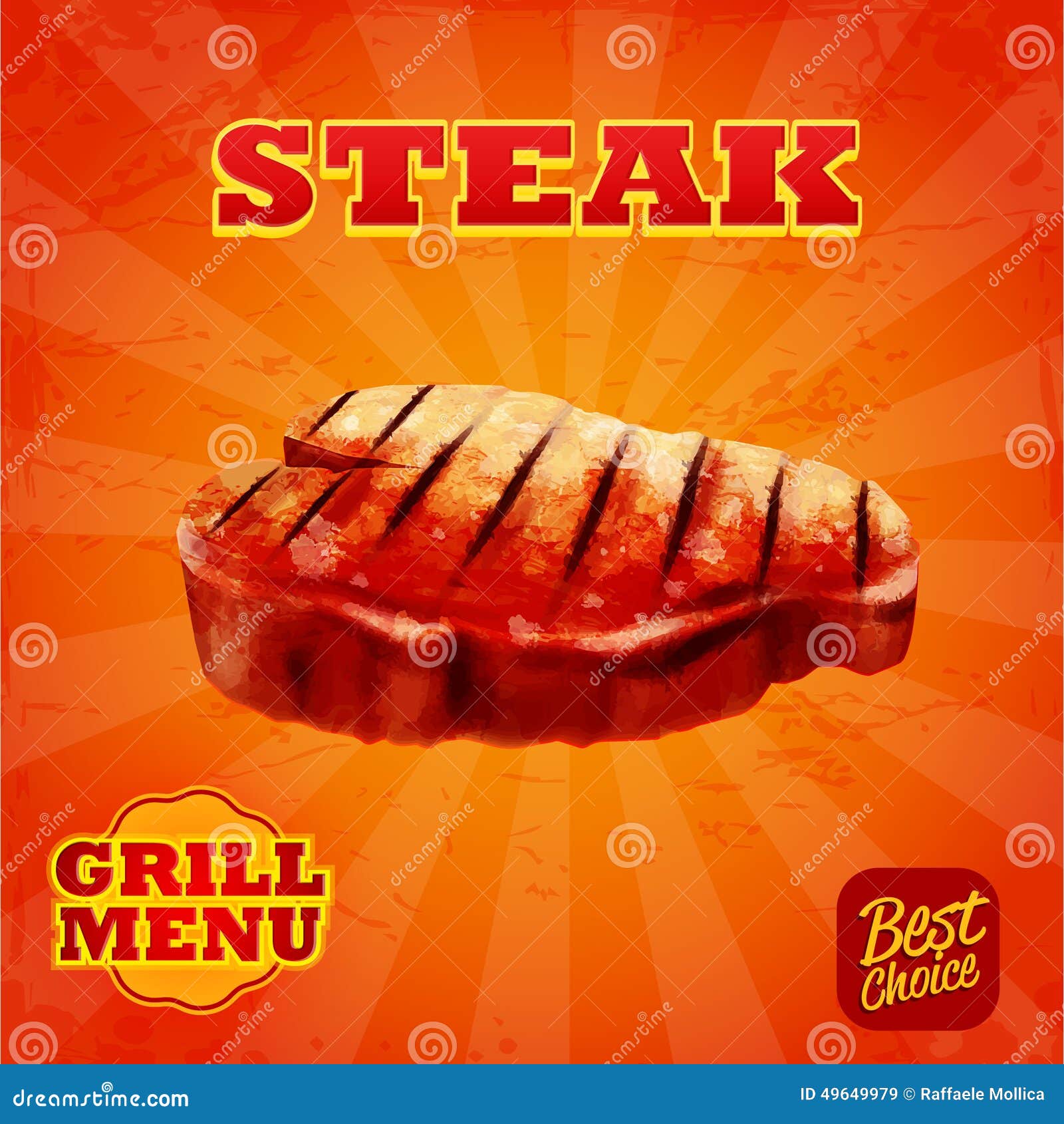Steak banner stock vector. Illustration of dinner, kebab - 49649979