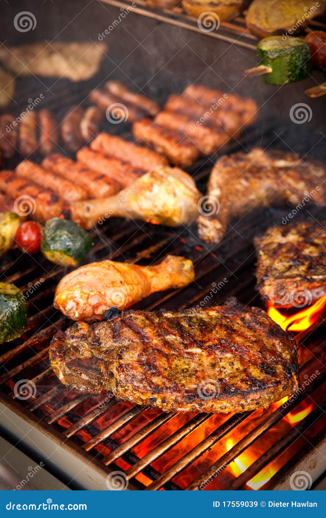 Steak on BBQ stock image. Image of dinner, fire, black - 17559039