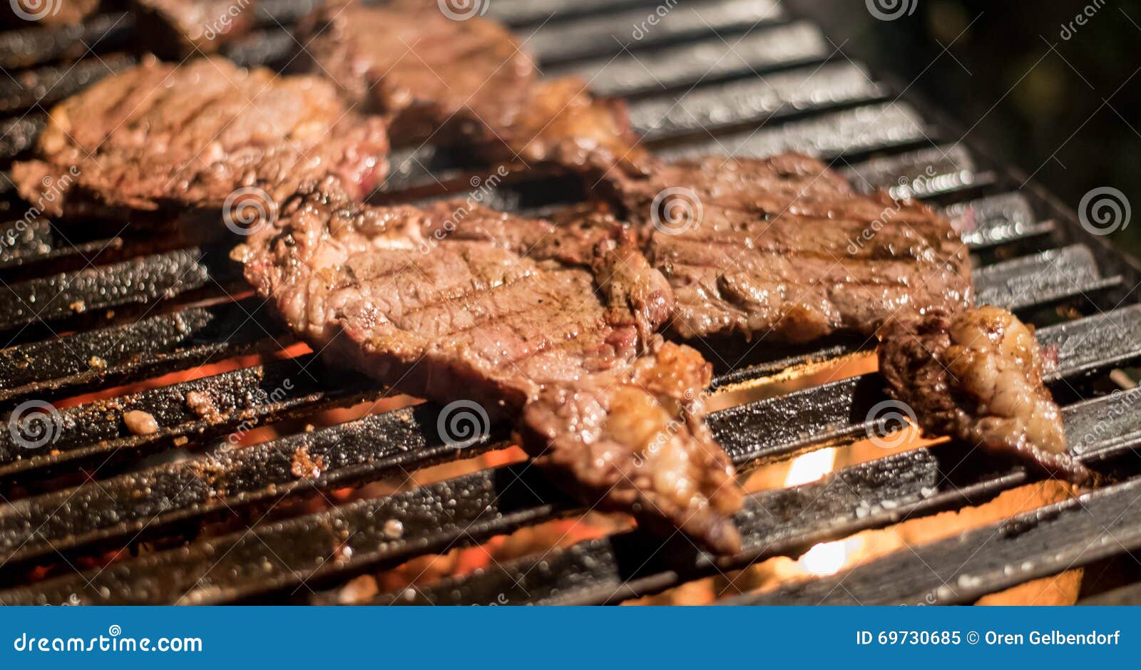 Steak on BBQ stock image. Image of grill, fire, beef - 69730685