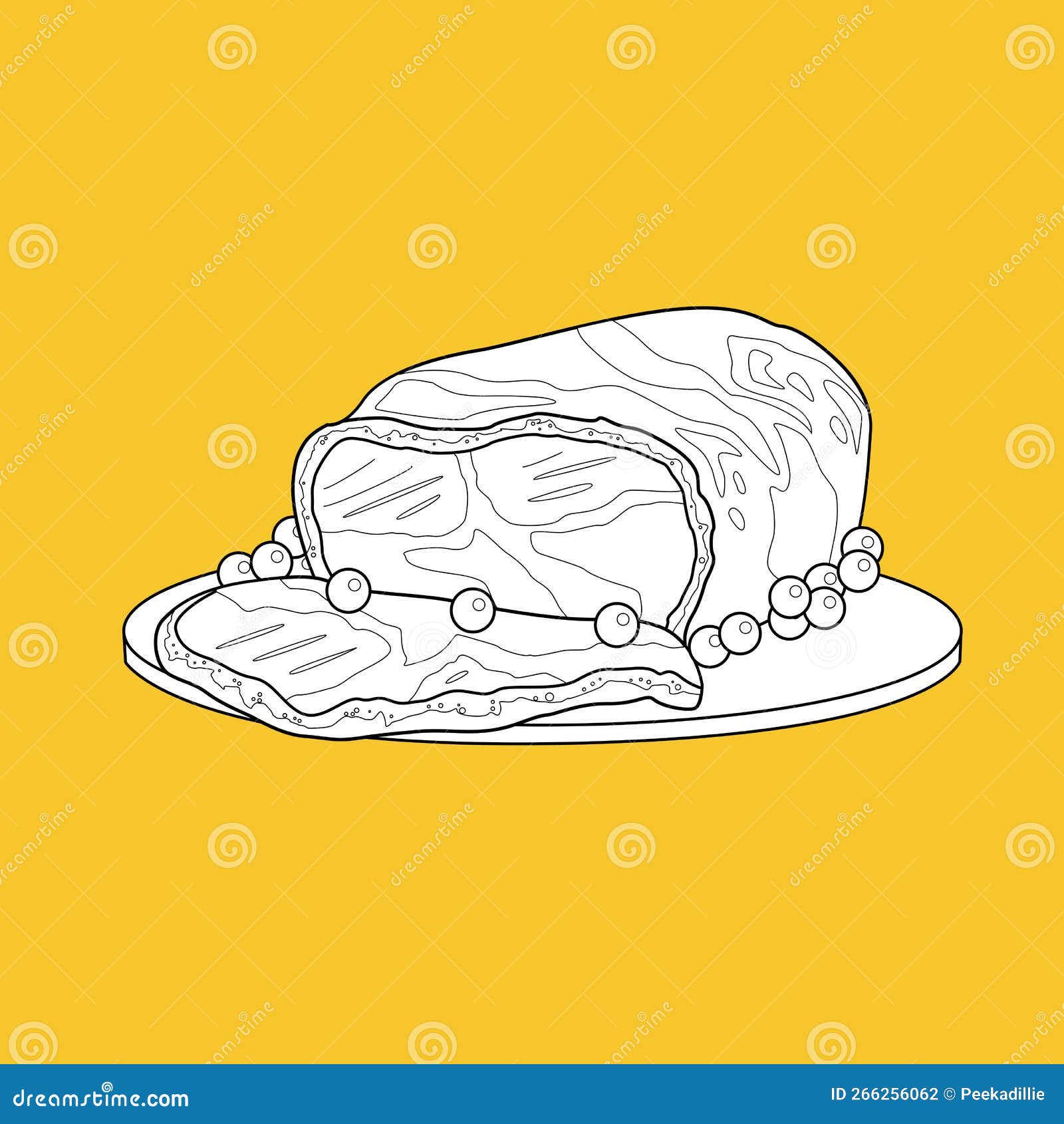 Steak Beef Digital Stamp Outline Stock Vector - Illustration of drawing ...