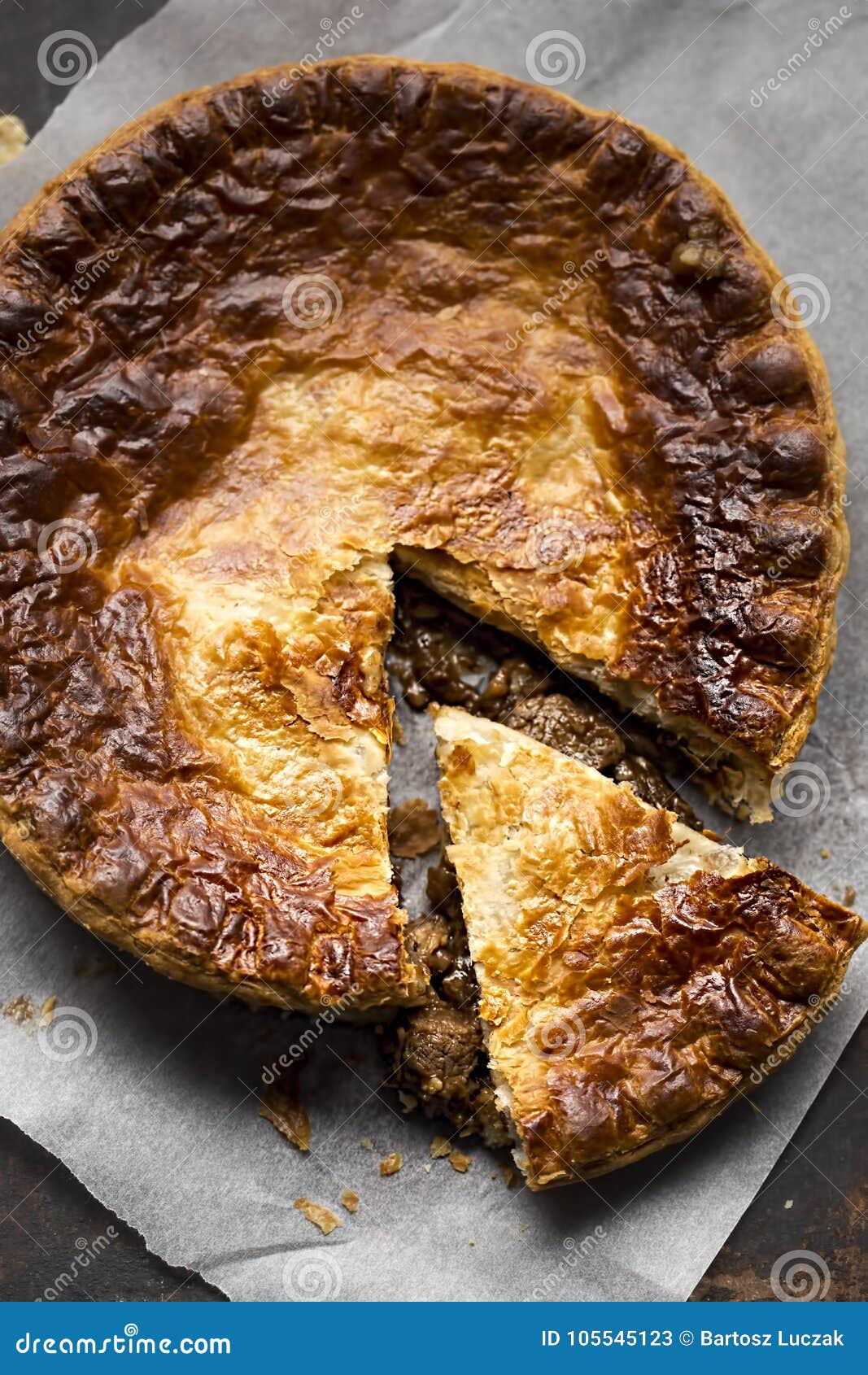 Steak beef gravy pie stock image. Image of closeup, delicious - 105545123