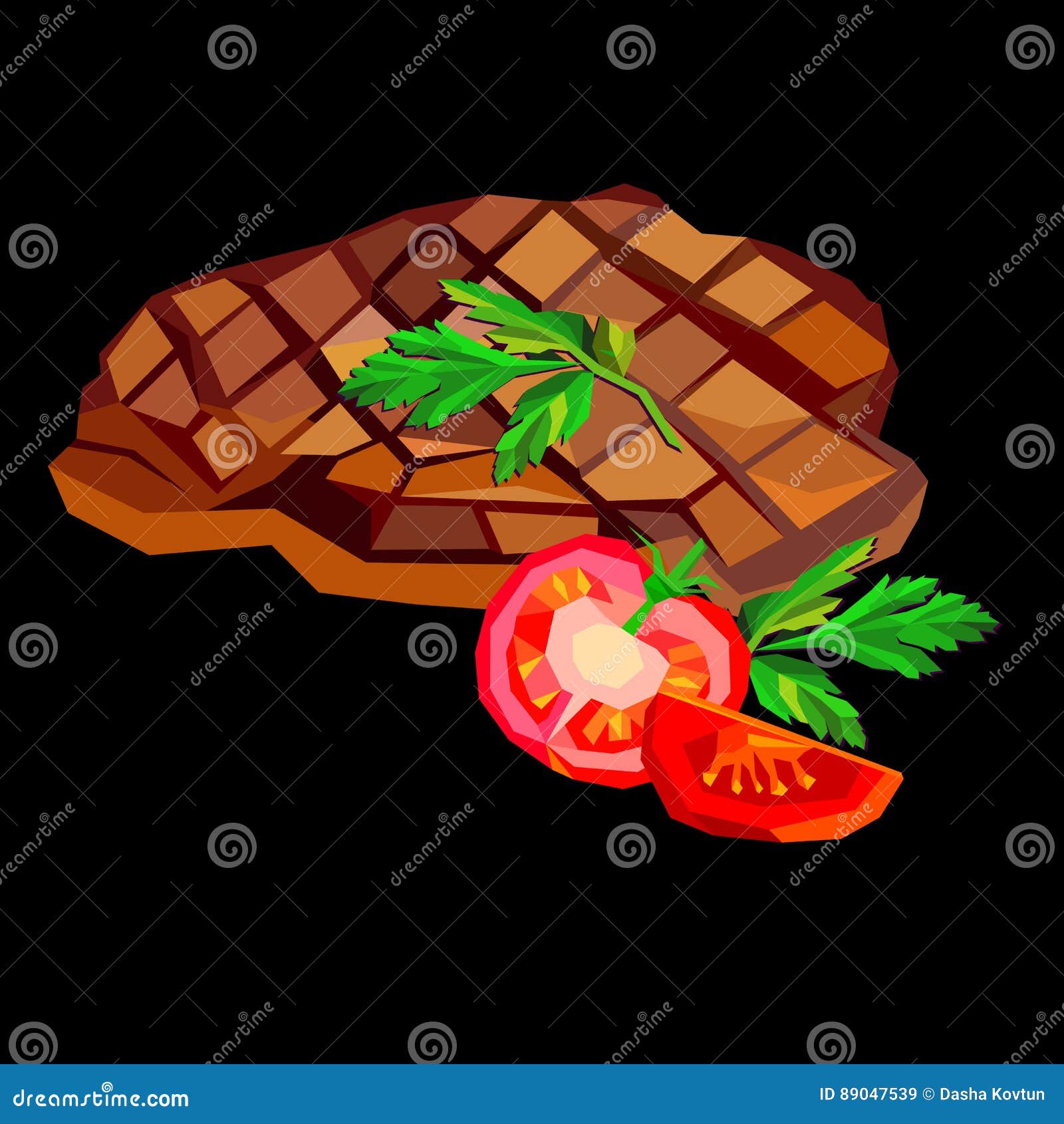 Steak Beef Vector Meat Food Meal Dinner Grill Roast Stock Vector ...