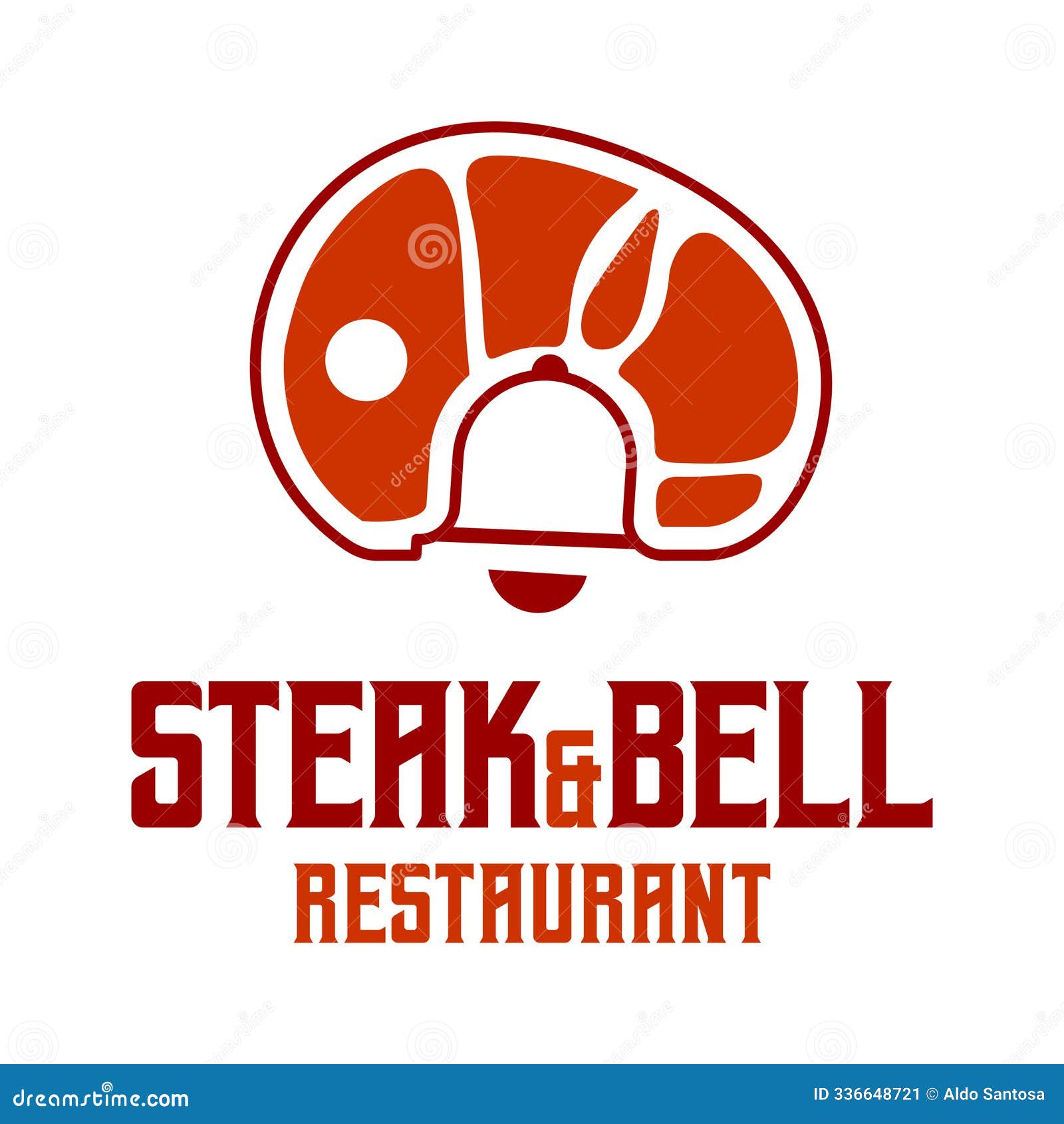 Steak and Bell Restaurant Flat Minimalist Logo Design Stock Vector ...