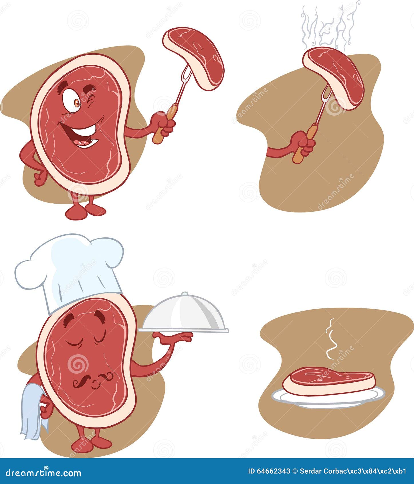Steak Cartoon Character stock vector. Illustration of fresh - 64662343