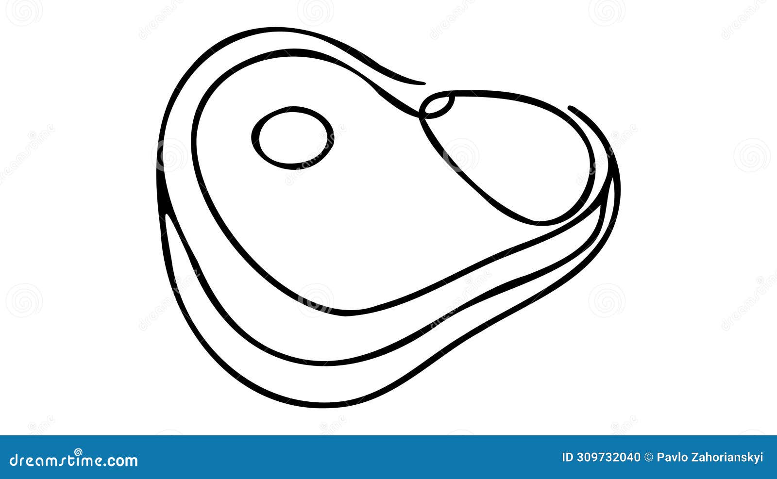 Steak Continuous Line Drawing. One Line Art of Veal, Pork, Beef, Veal ...