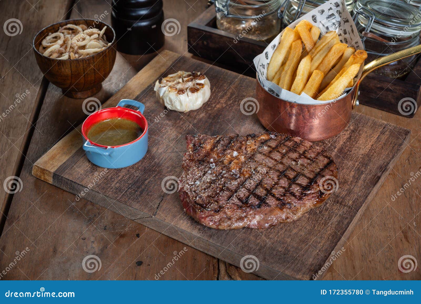 Steak on cutting board stock photo. Image of roast, fresh - 172355780