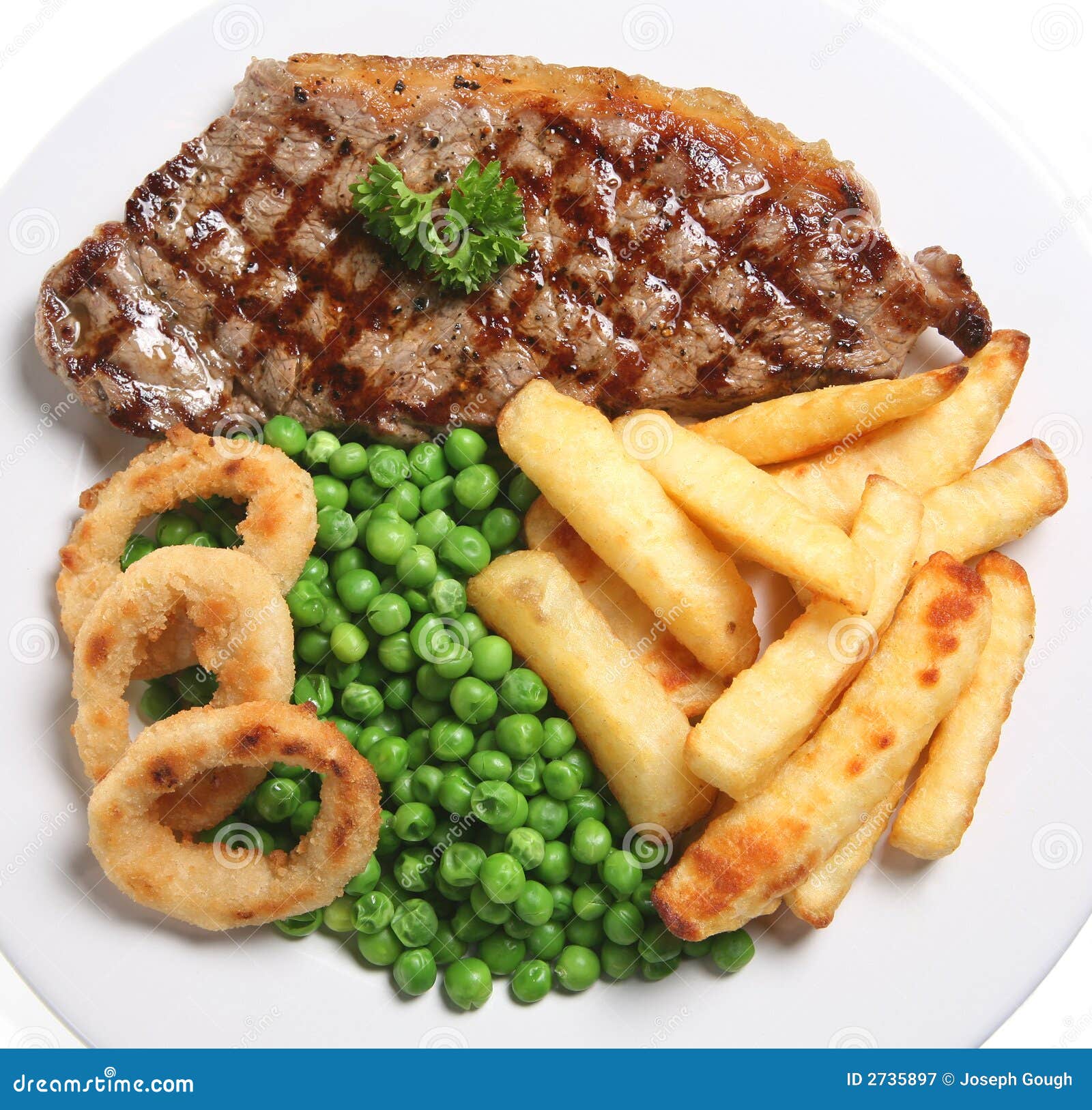 Steak Dinner stock image. Image of rings, steak, parsley - 2735897