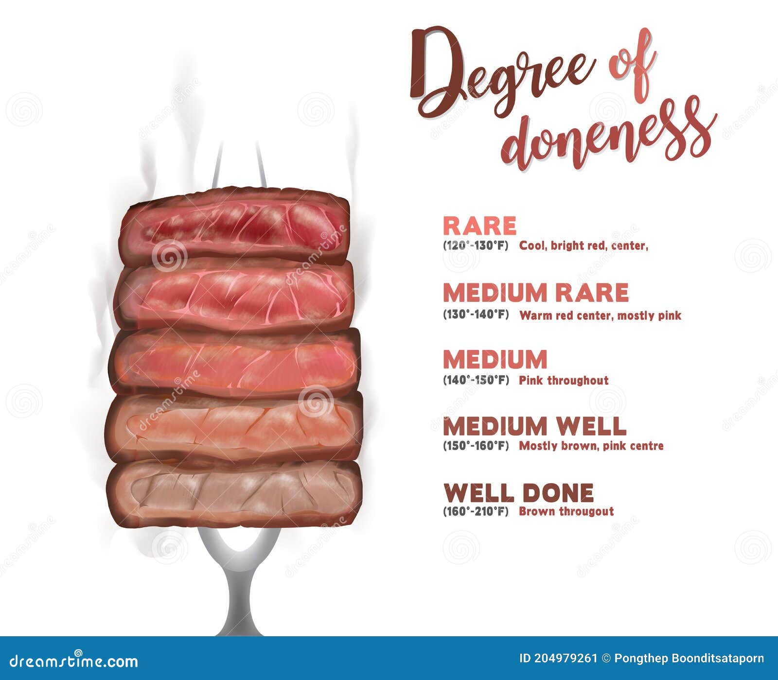 Steak Doneness Layer Vector Illustration Stock Vector - Illustration of ...