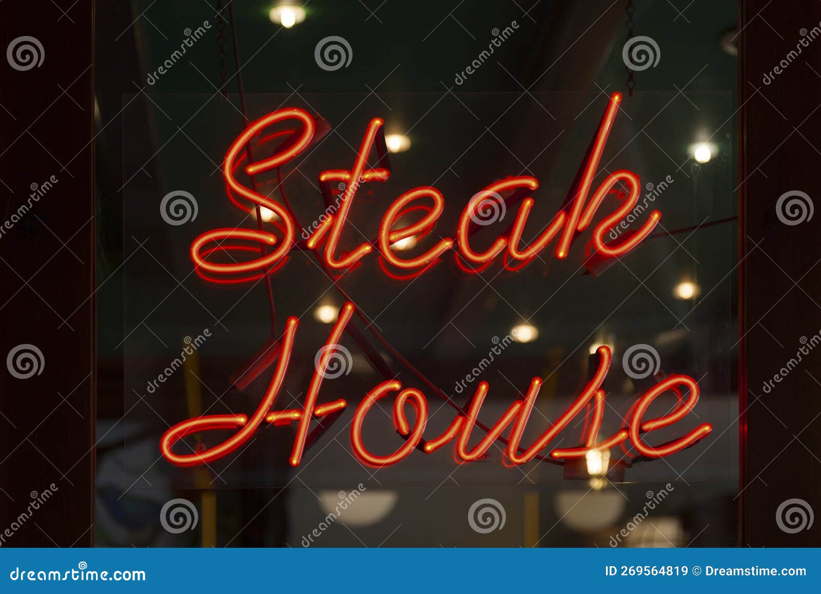Steak house - Neon light stock image. Image of lover - 269564819