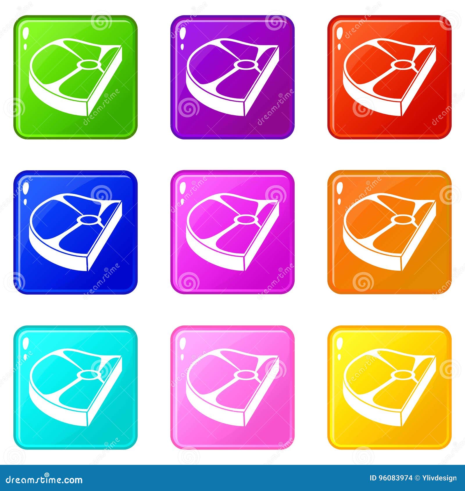 Steak icons 9 set stock vector. Illustration of icon - 96083974