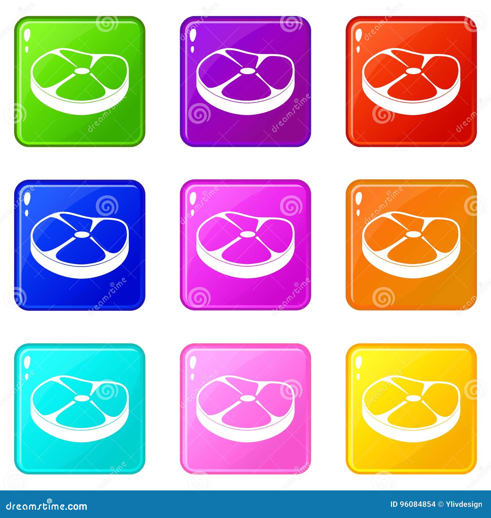 Steak icons 9 set stock vector. Illustration of chop - 96084854