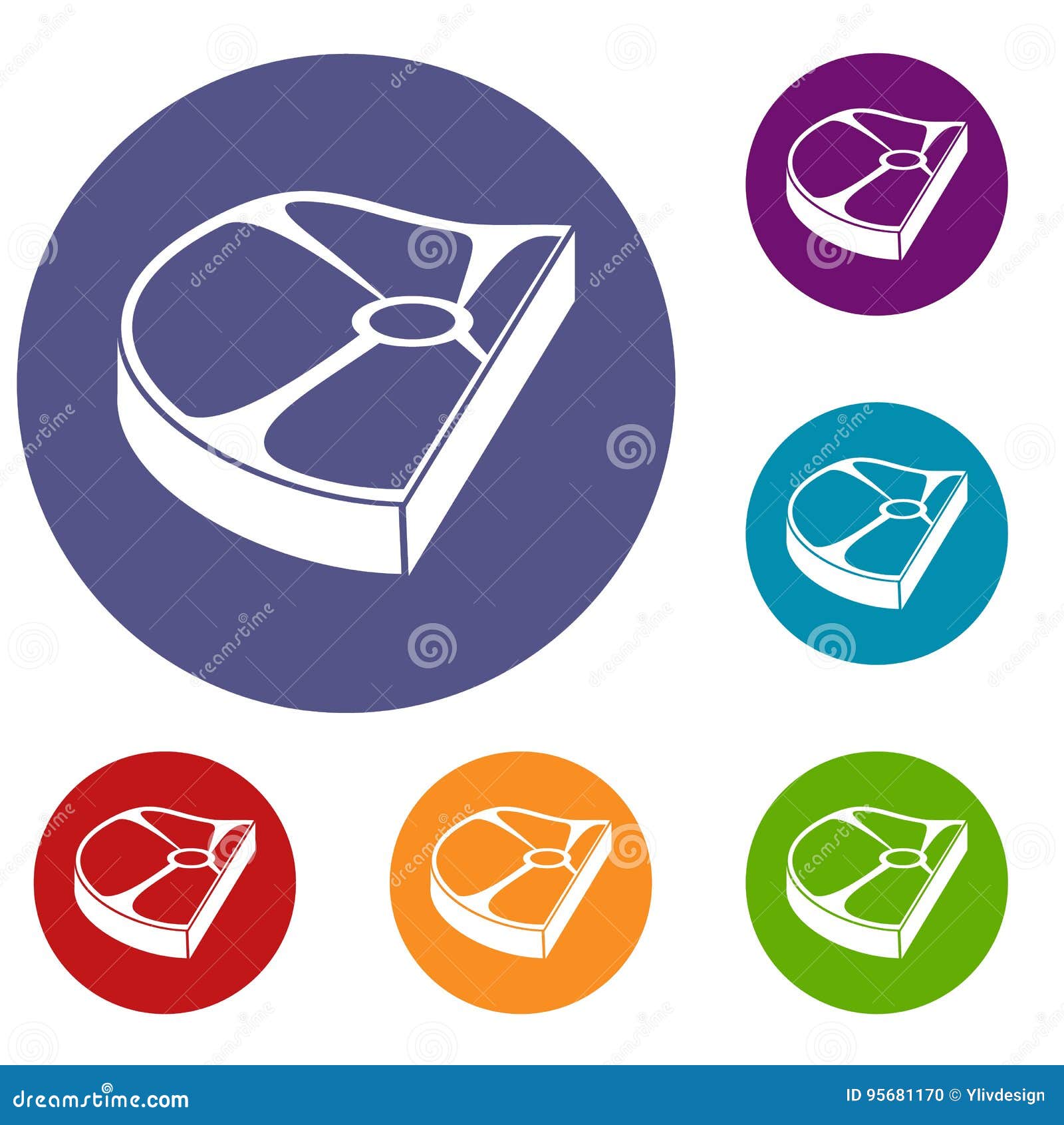 Steak icons set stock vector. Illustration of reflection - 95681170