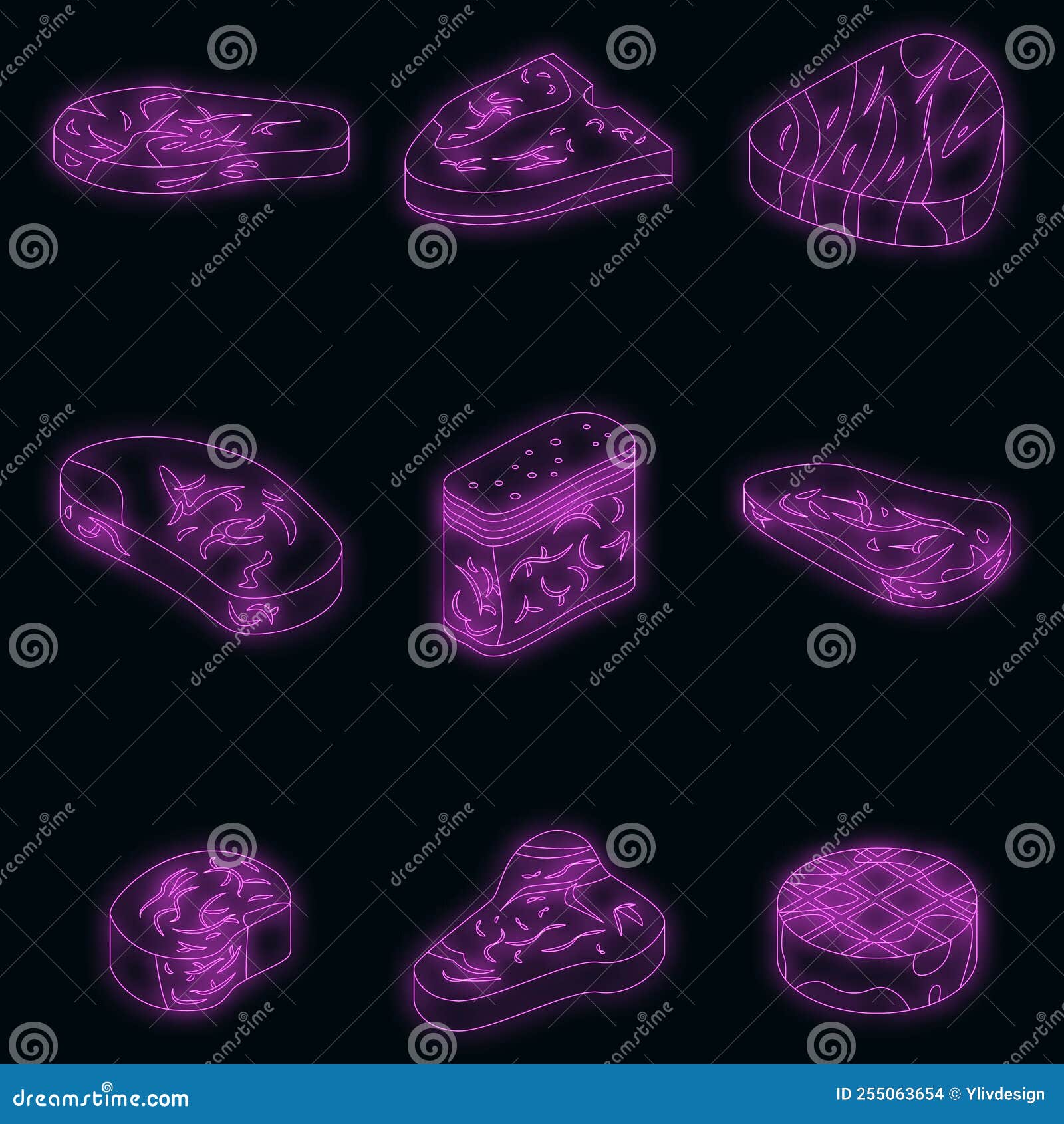 Steak Icons Set Vector Neon Stock Vector - Illustration of roast, logo ... Steak Icons Set Vector Neon Stock Vector - Illustration of roast, logo ...