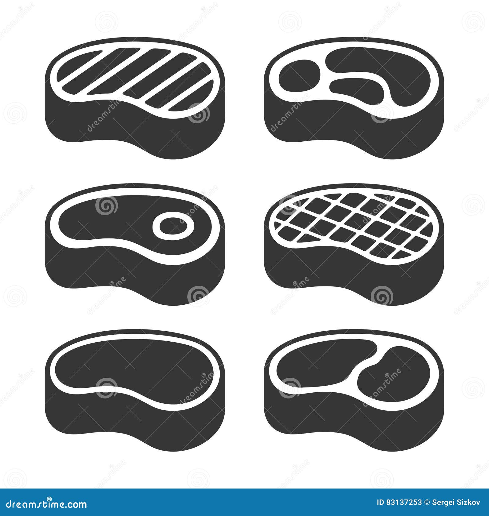 Steak Icons Set. Vector stock vector. Illustration of roast - 83137253