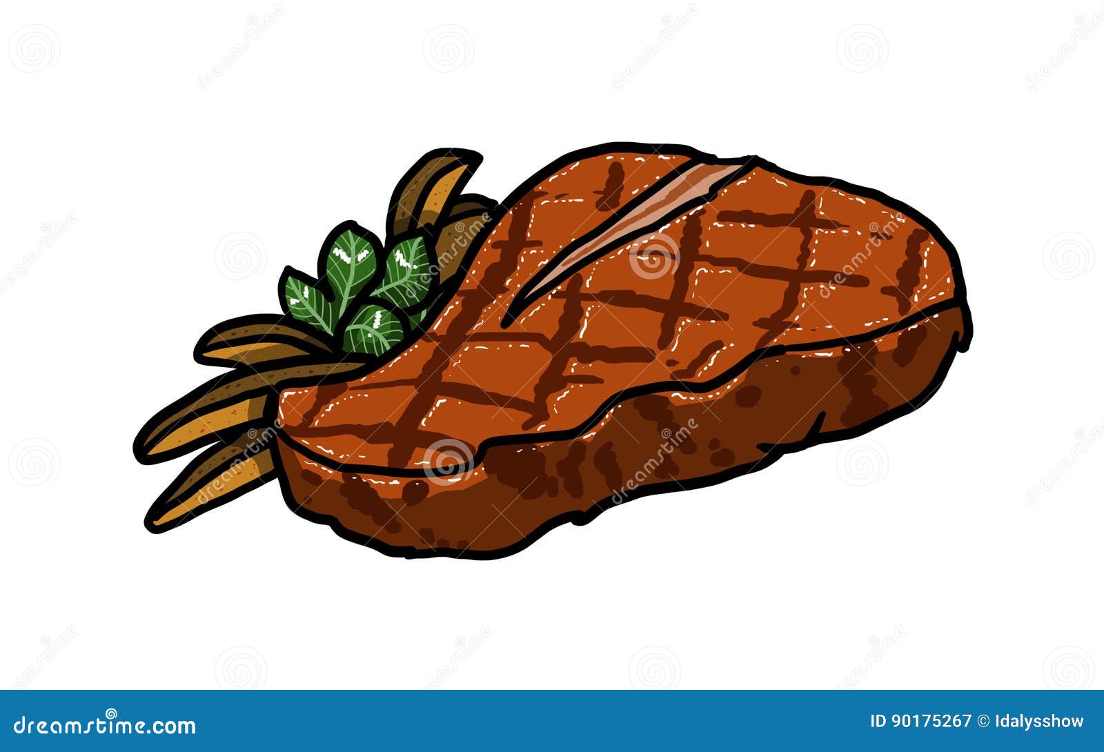Steak illustration stock illustration. Illustration of food - 90175267