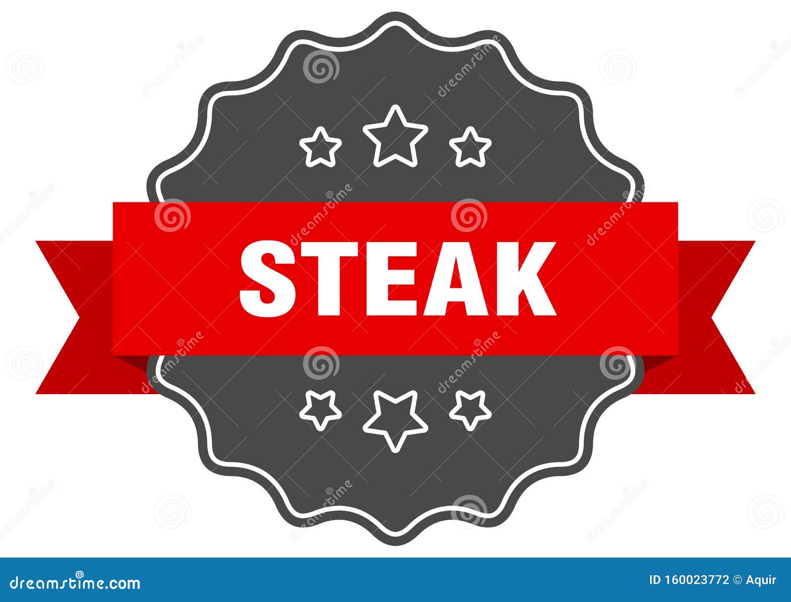 Steak label stock vector. Illustration of template, seal - 160023772