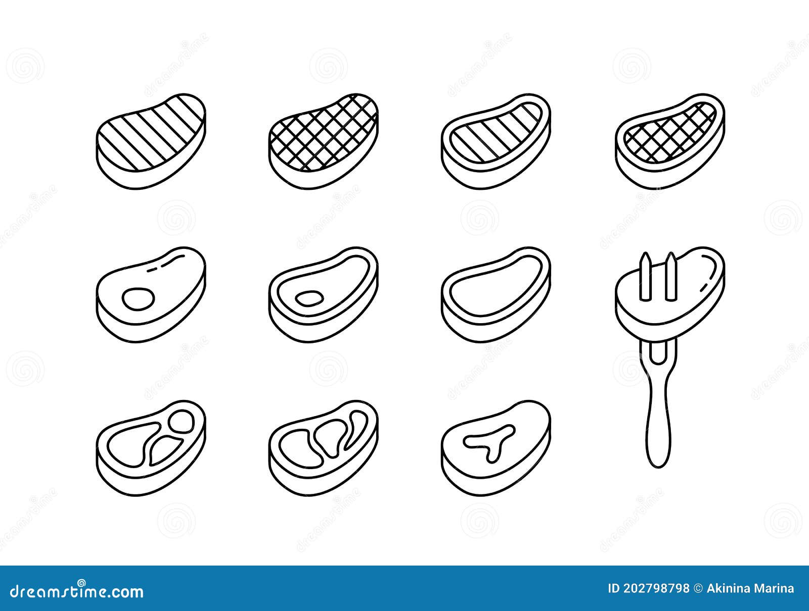 Linear Beef Chop Icon From Bistro And Restaurant Outline Collection ...