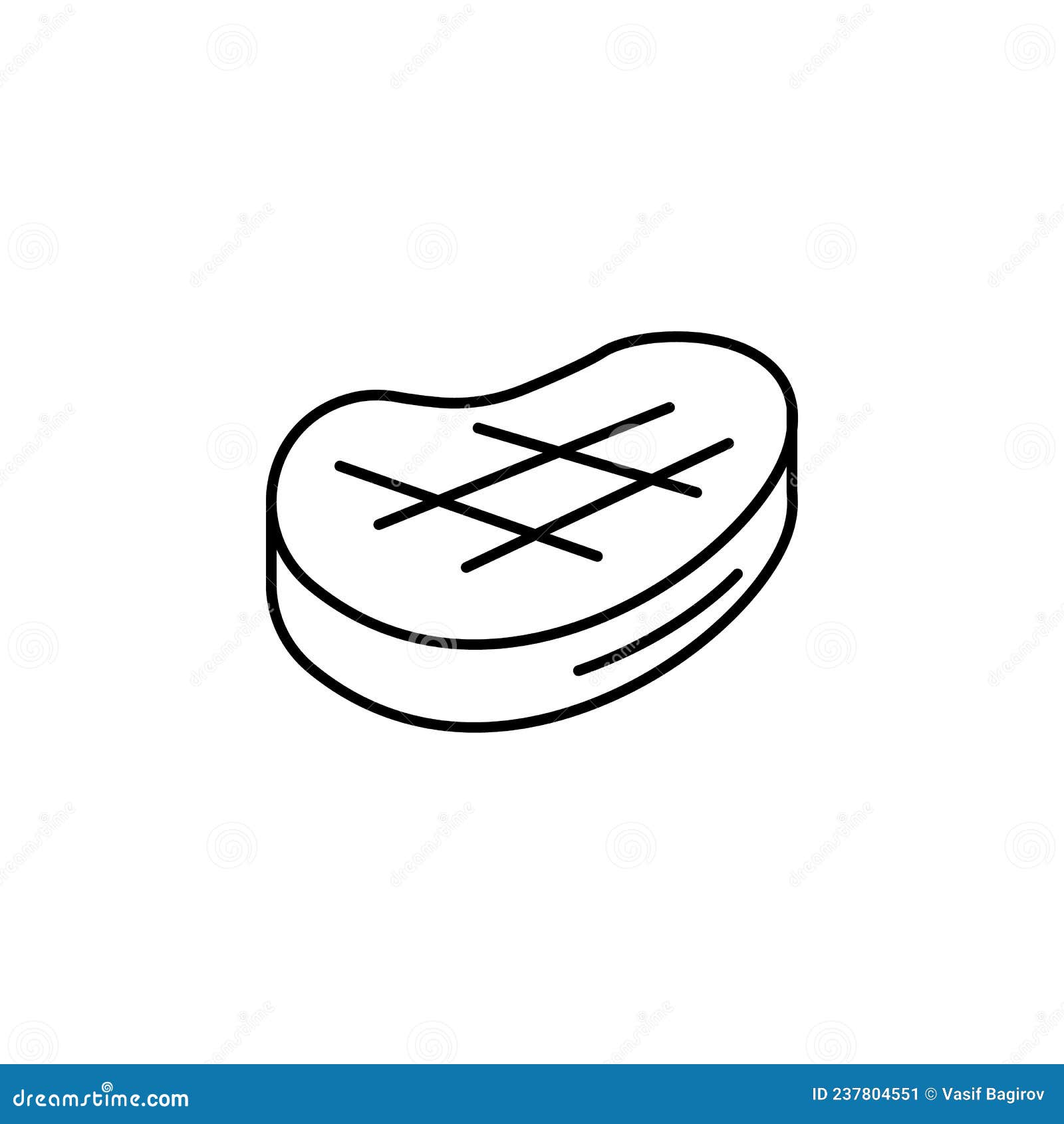 Steak Meat Vector Line Icon. Stock Vector - Illustration of meal, slice ...